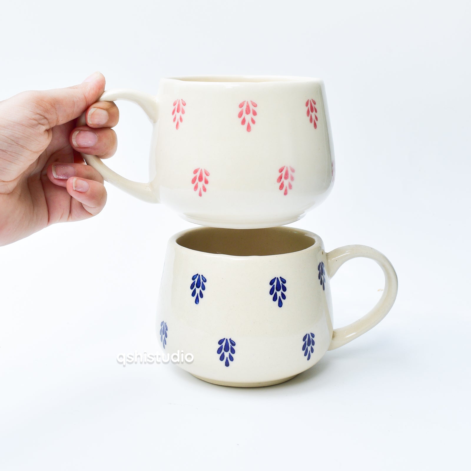 Aesthetic Ceramic Mug - Indian Print – Qshi Studio