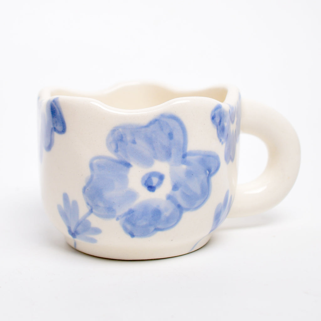 Ceramic cute mug - Blue Blossom – Qshi Studio